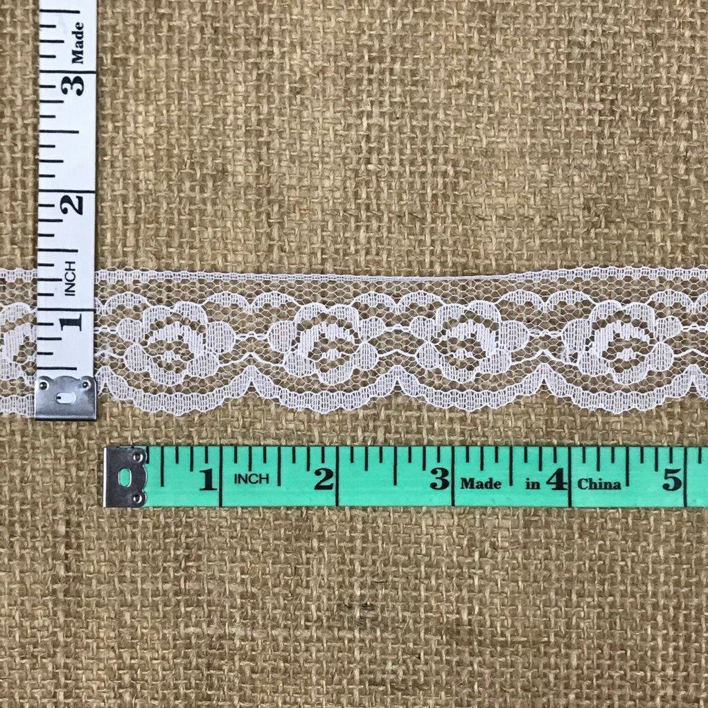 Raschel Trim Lace Scalloped Beautiful Rose Floral Design 1.25" Wide, F ...