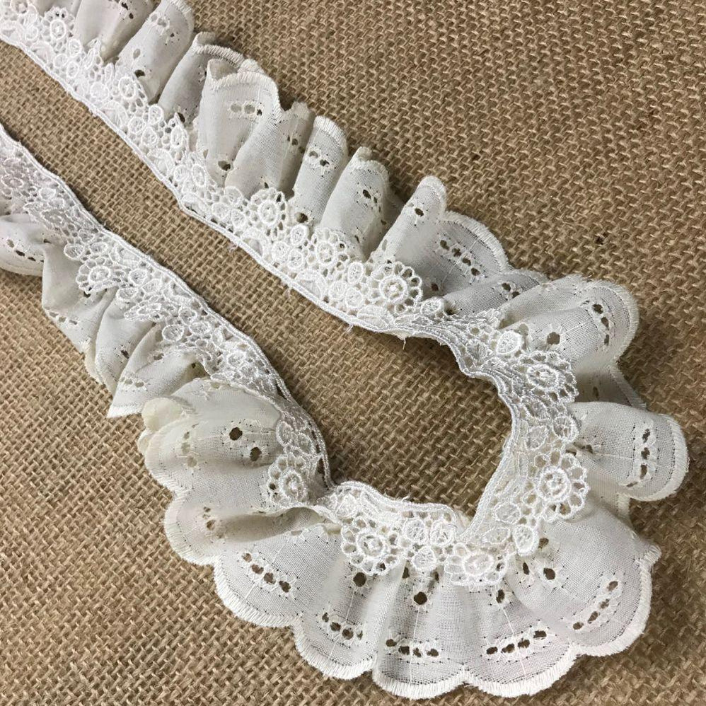 Buy Ruffle Lace Trim Online | Ruffled Gathered Trim Lace — Amore Lace ...