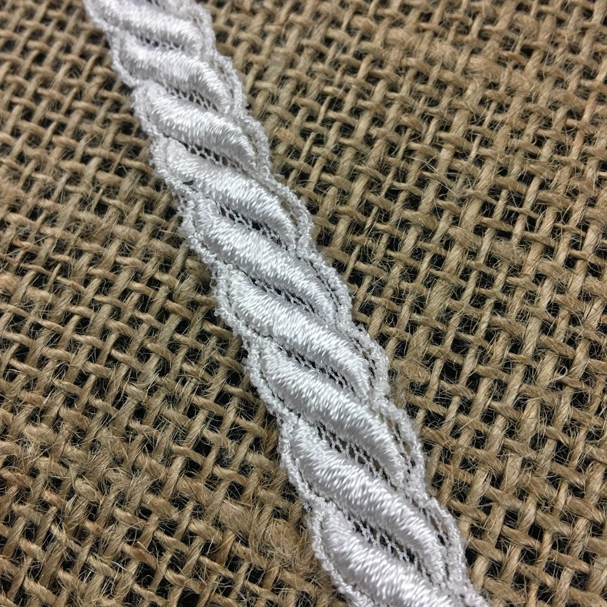 Lace Trim Rope Pattern 1/2" Wide, White, Quality Embroidered Mesh Garm ...