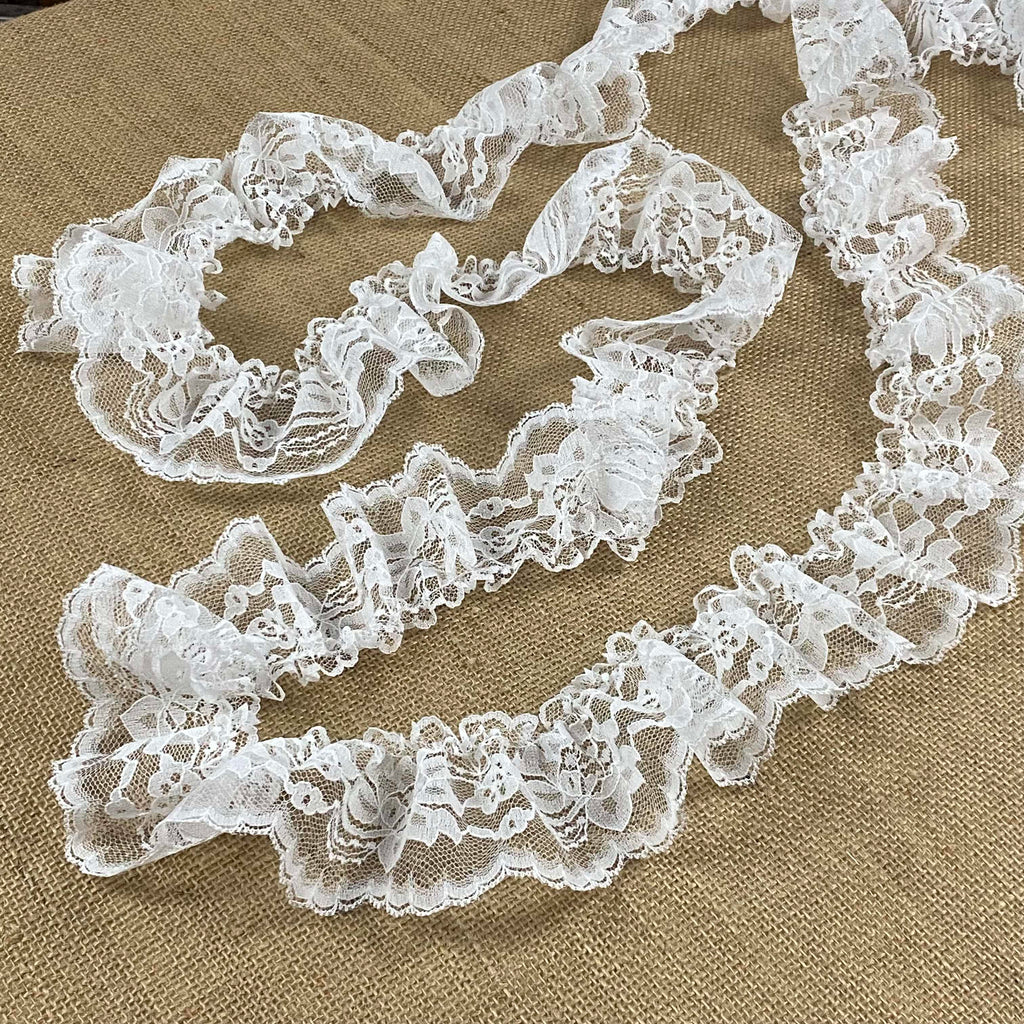 Buy Ruffle Lace Trim Online | Ruffled Gathered Trim Lace — Amore Lace ...