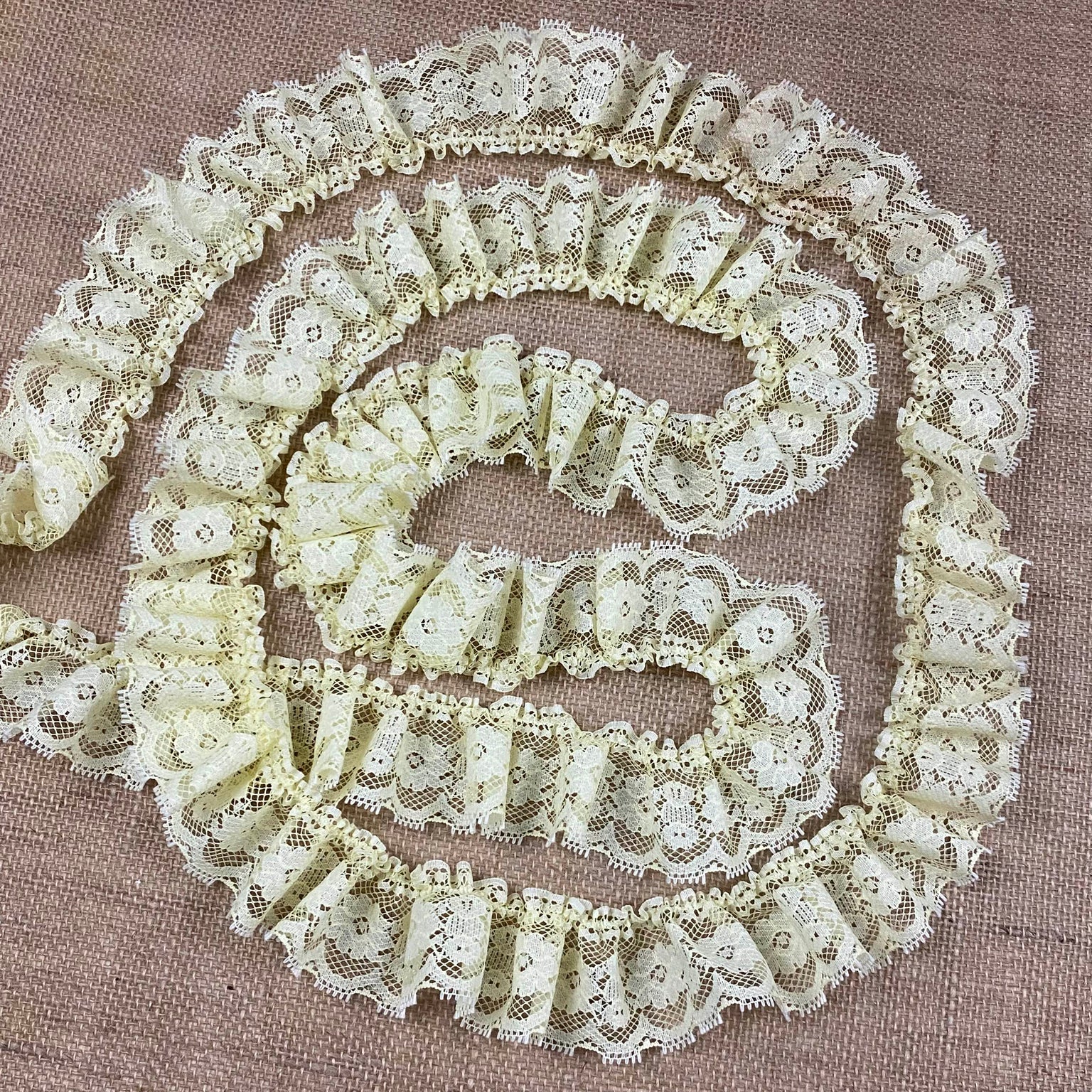 Buy Ruffle Lace Trim Online | Ruffled Gathered Trim Lace — Amore Lace ...