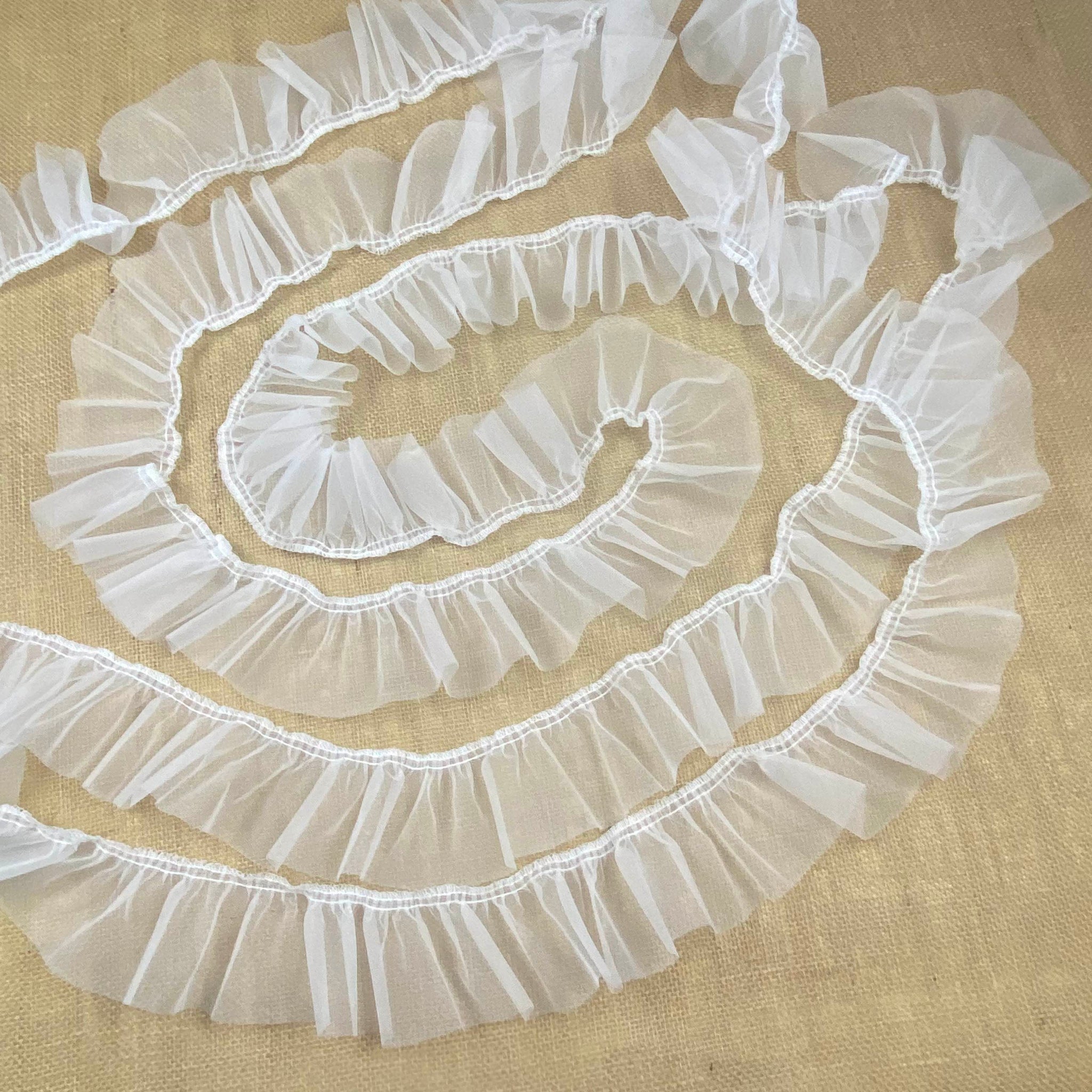 Buy Ruffle Lace Trim Online | Ruffled Gathered Trim Lace — Amore Lace ...