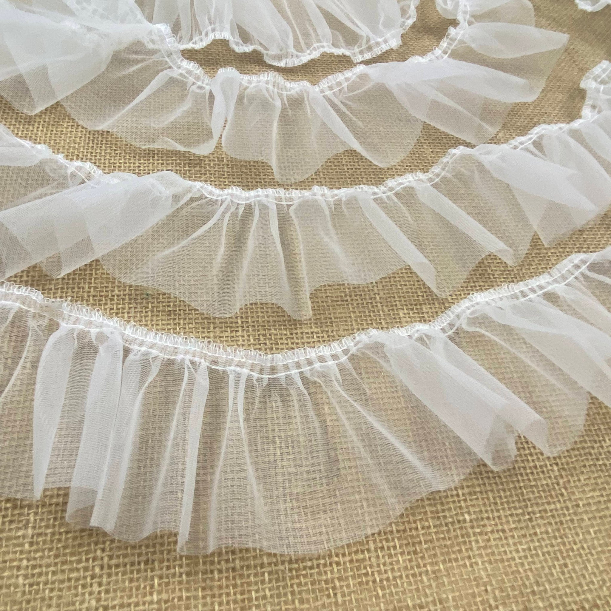 Buy Ruffle Lace Trim Online | Ruffled Gathered Trim Lace — Amore Lace ...